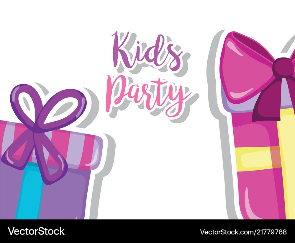 Kids party cartoon Royalty Free Vector Image - VectorStock