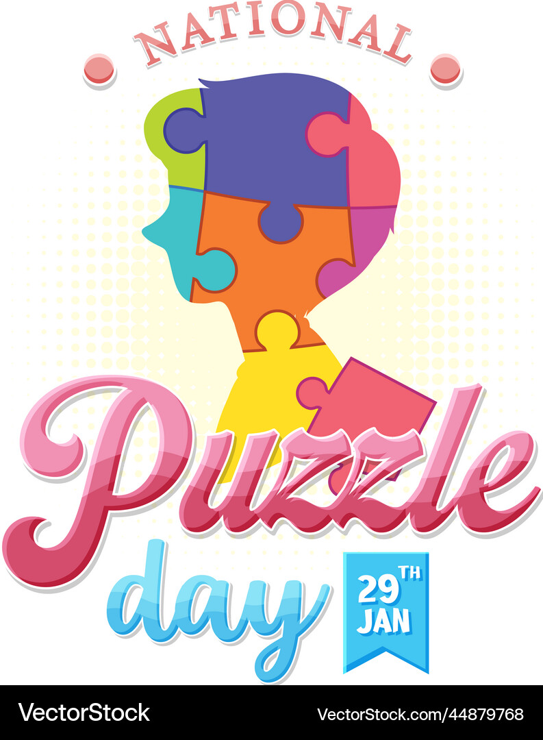 National puzzle day banner design Royalty Free Vector Image