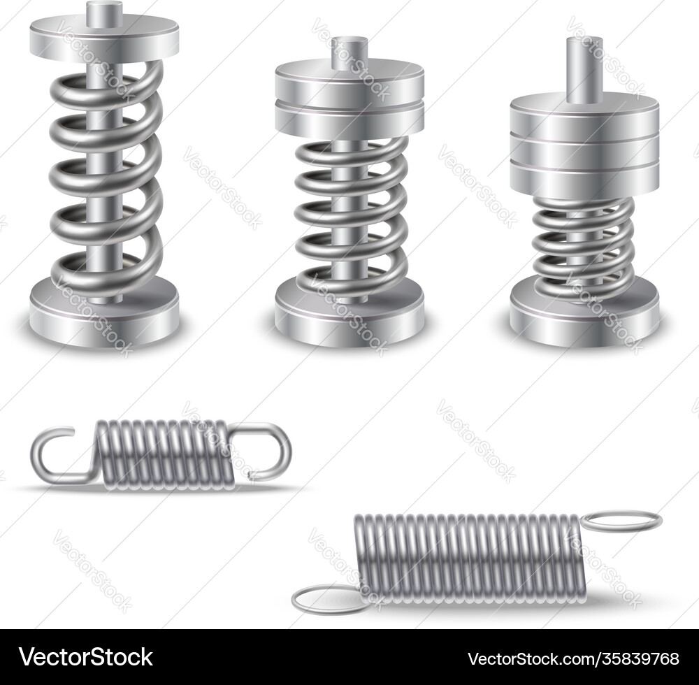 Realistic metal springs devices Royalty Free Vector Image