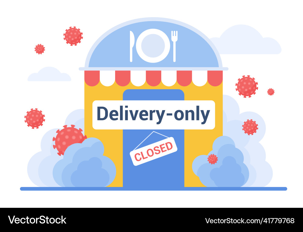 Restaurant delivery service during covid19 Vector Image