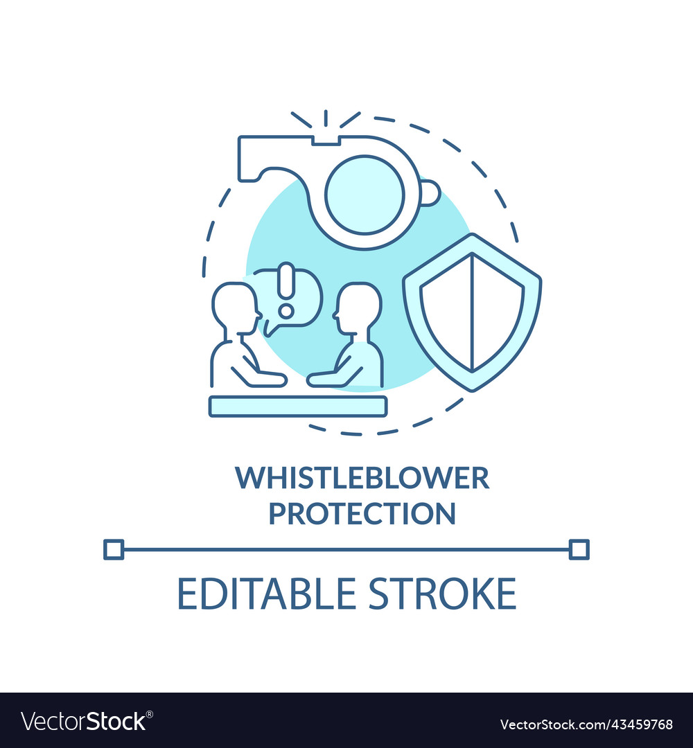 Whistleblower protection turquoise concept icon Vector Image Whistleblower protection turquoise concept icon Vector Image