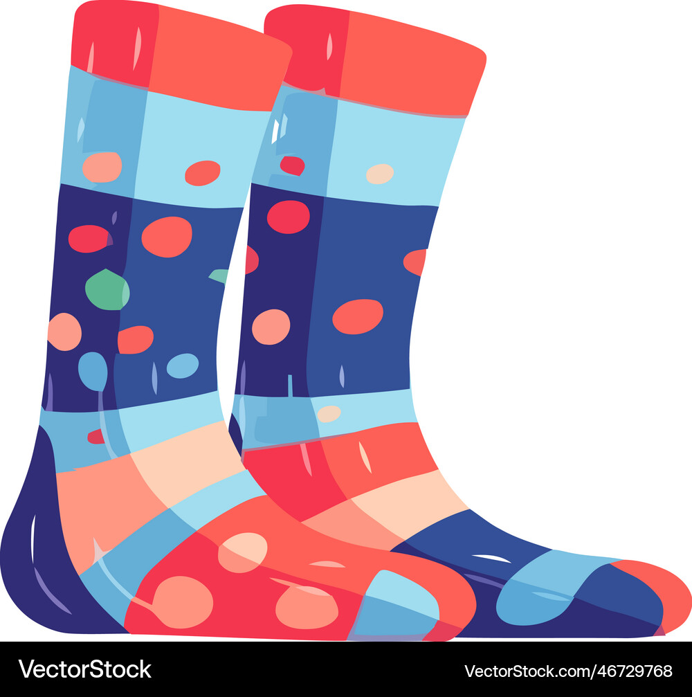 Winter sock collection striped and warm Royalty Free Vector
