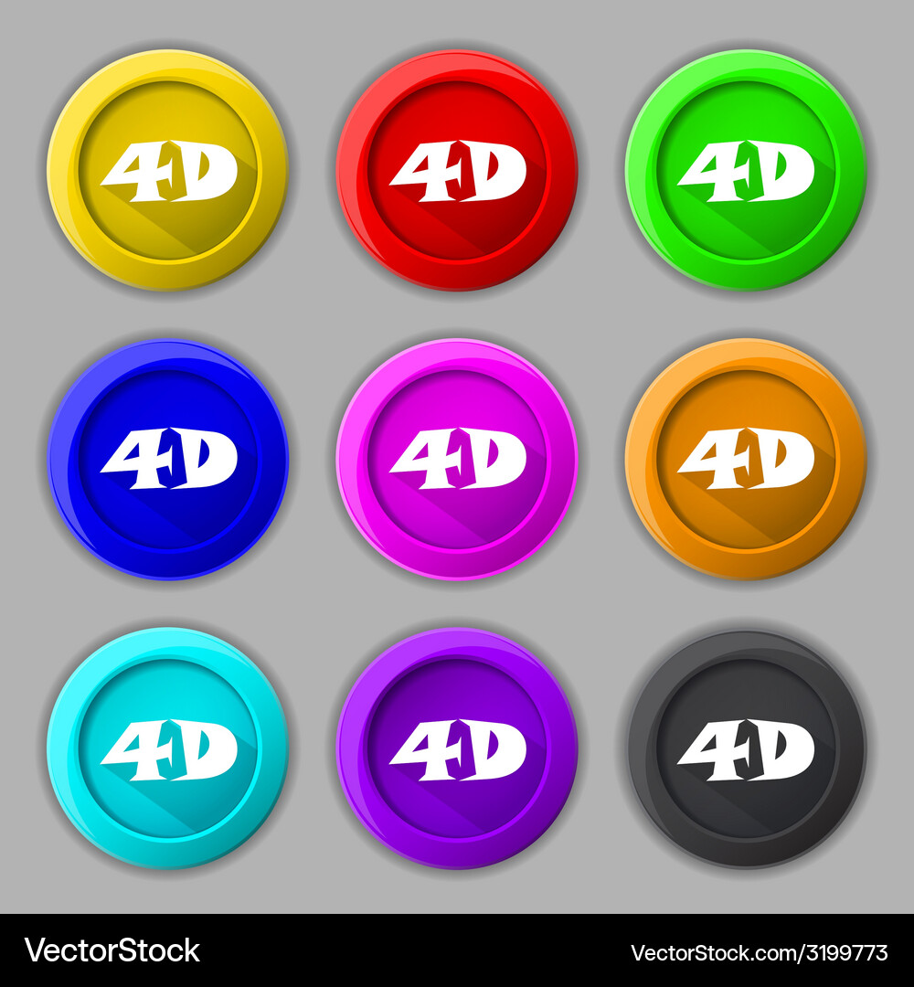 4d sign icon 4d-new technology symbol set Vector Image