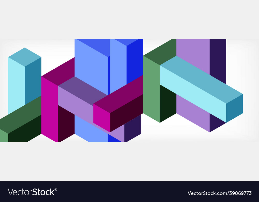 Abstract background 3d cubes cubic elements Vector Image