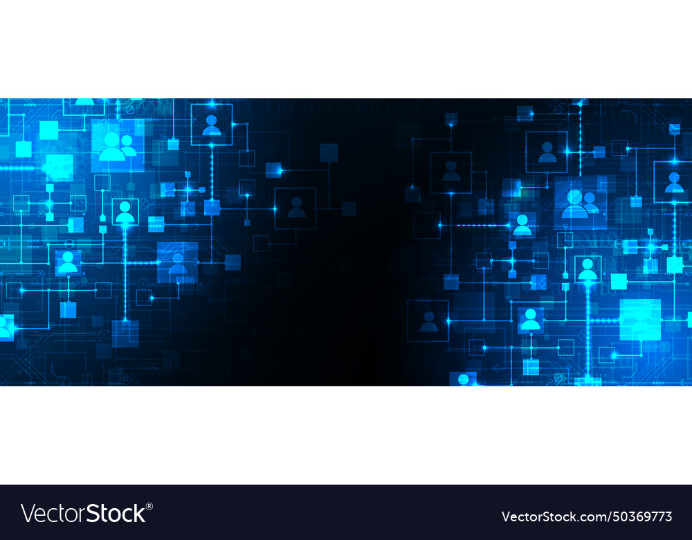 Abstract representation of a computer network Vector Image