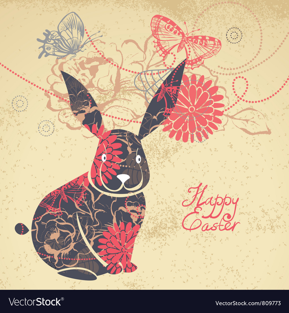 Background with easter rabbit Royalty Free Vector Image