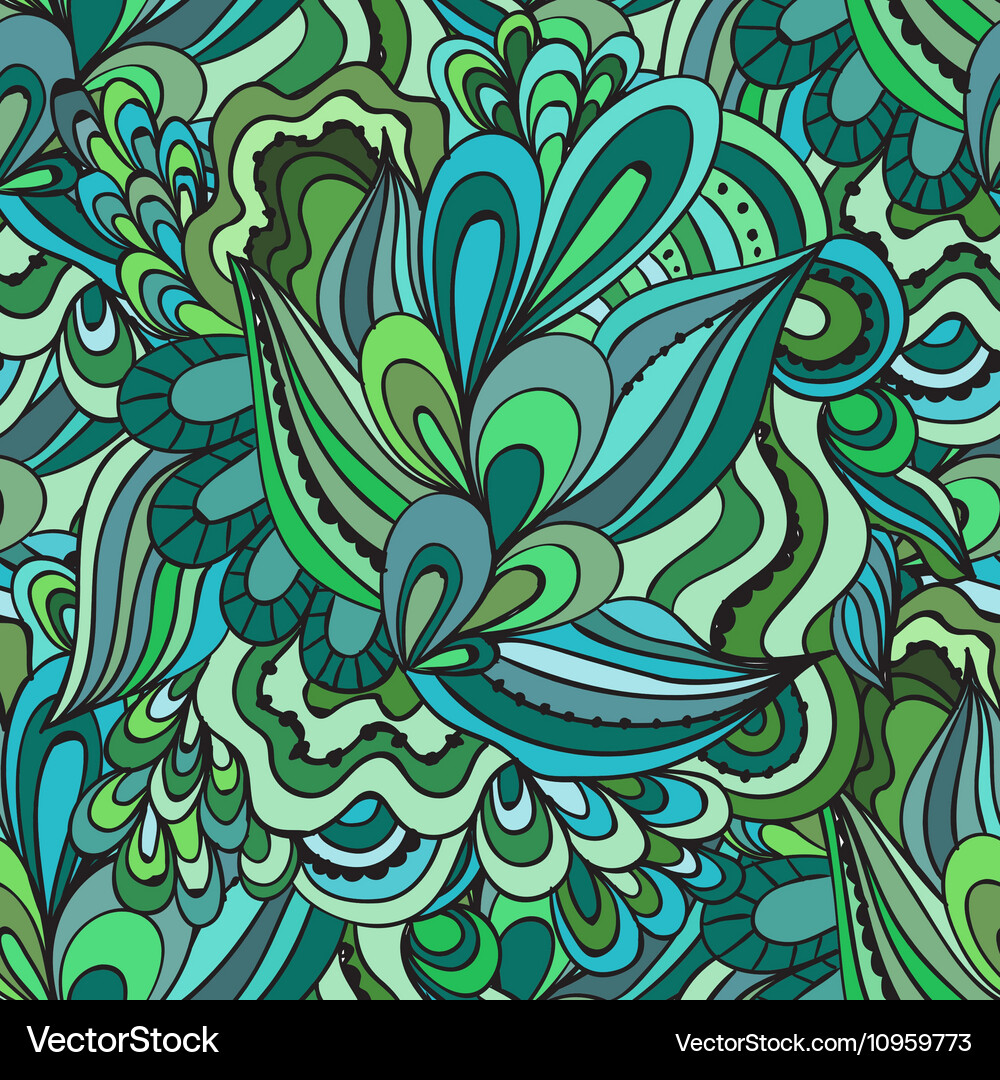 Colorful decorative seamless hand drawn doodle Vector Image