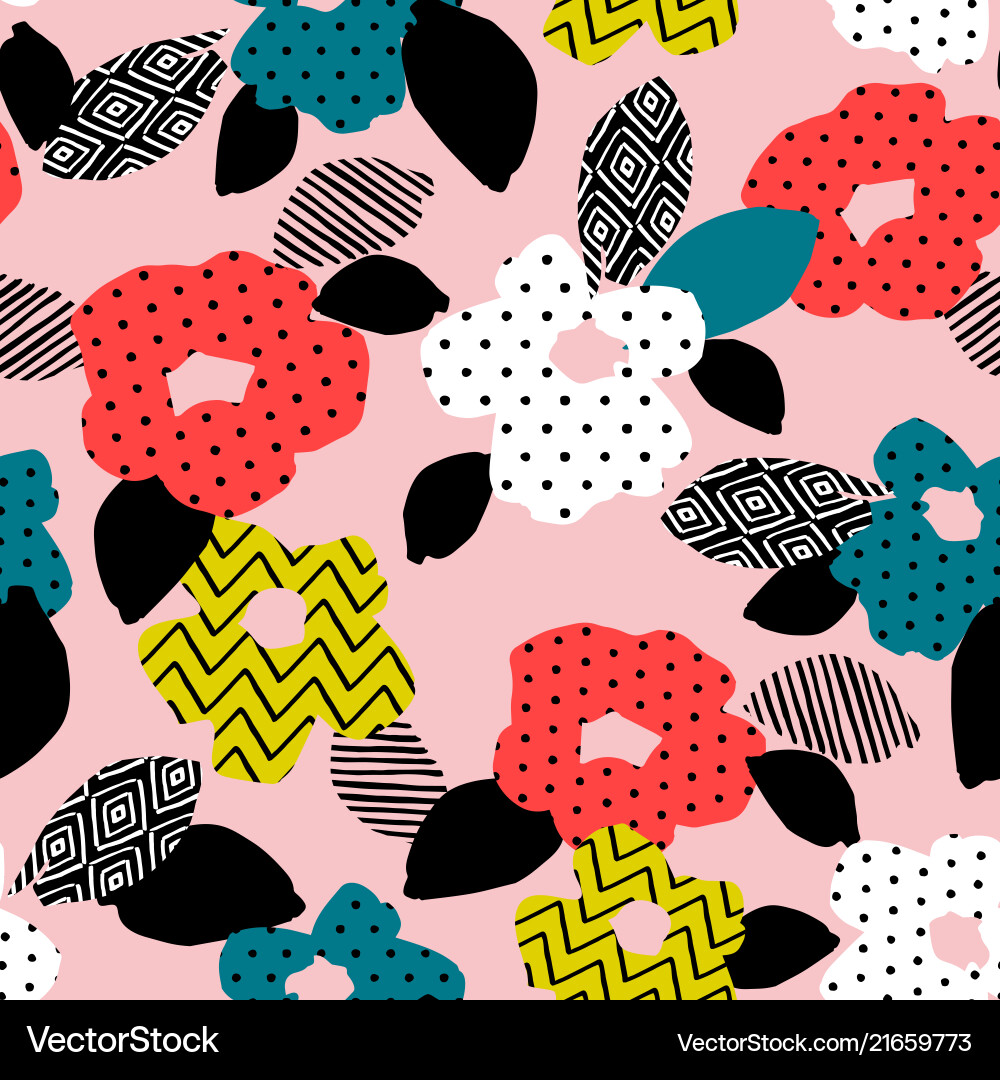 Floral abstract seamless pattern design Royalty Free Vector