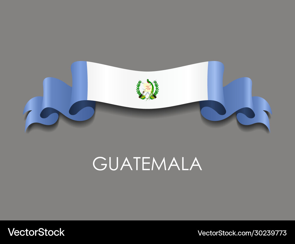 Guatemalan flag wavy ribbon background Royalty Free Vector