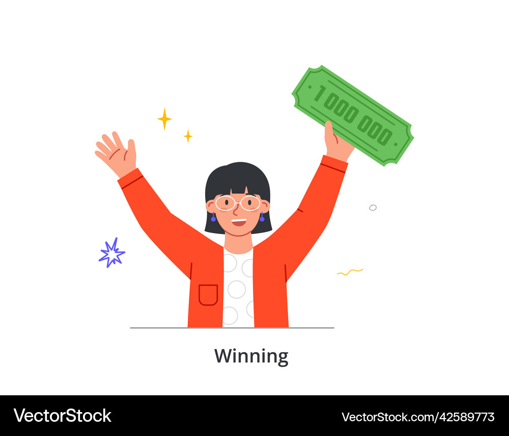 Happy lucky person concept Royalty Free Vector Image