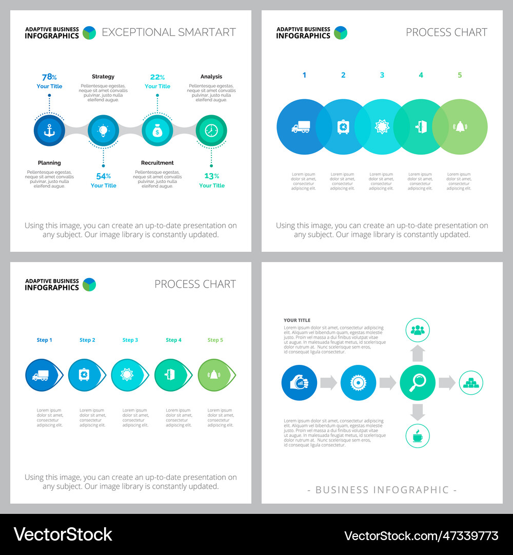 Infocharts template set for business Royalty Free Vector