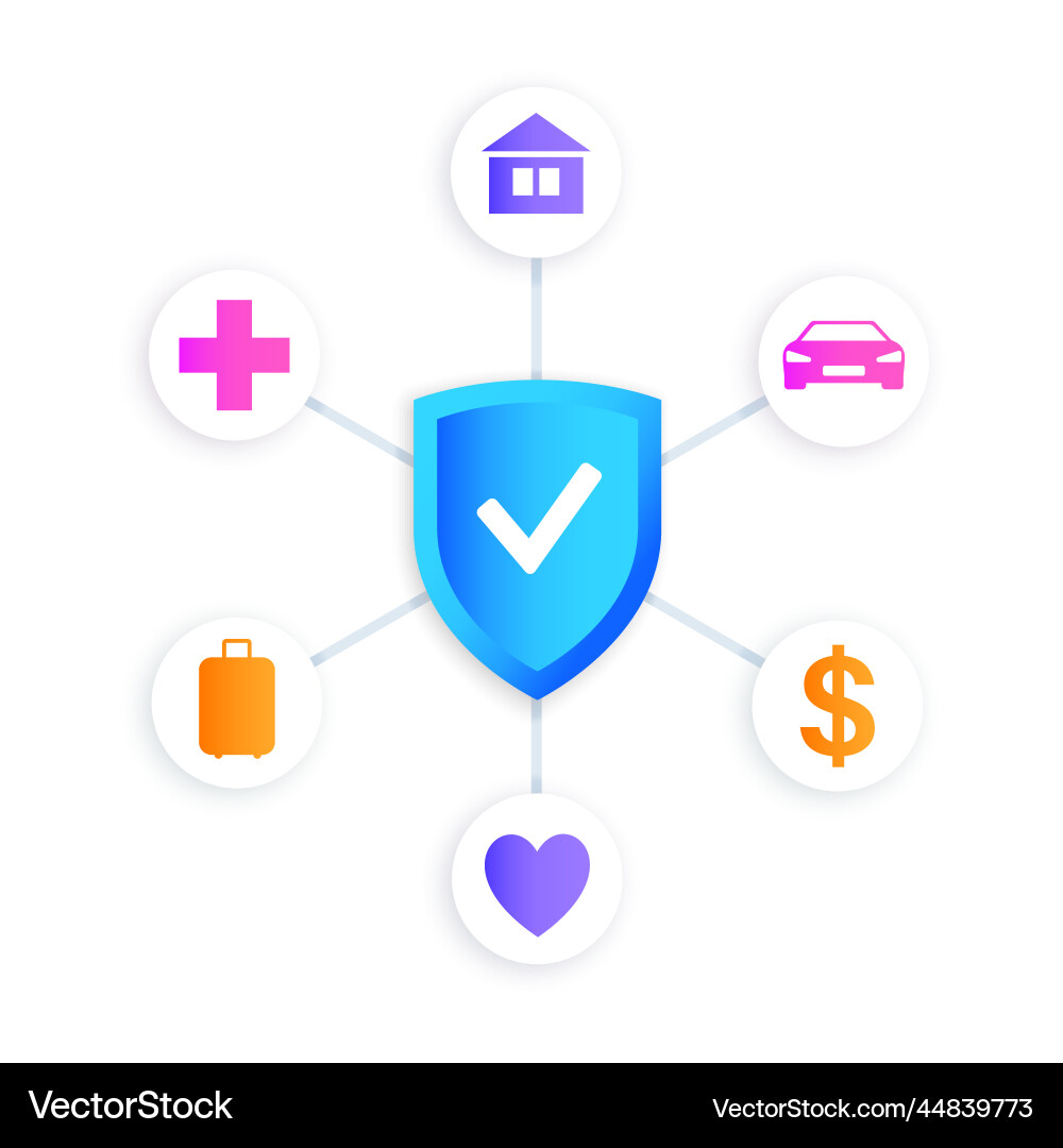 Insurance agency icons Royalty Free Vector Image