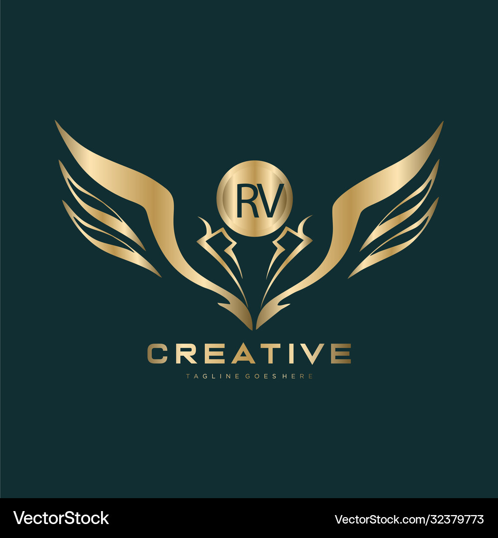 Rv letter initial with royal luxury logo template Vector Image