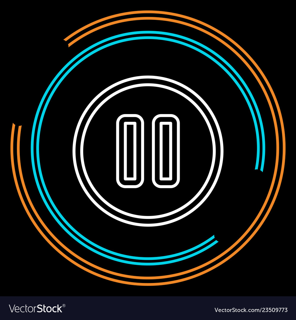Simple pause thin line icon Royalty Free Vector Image