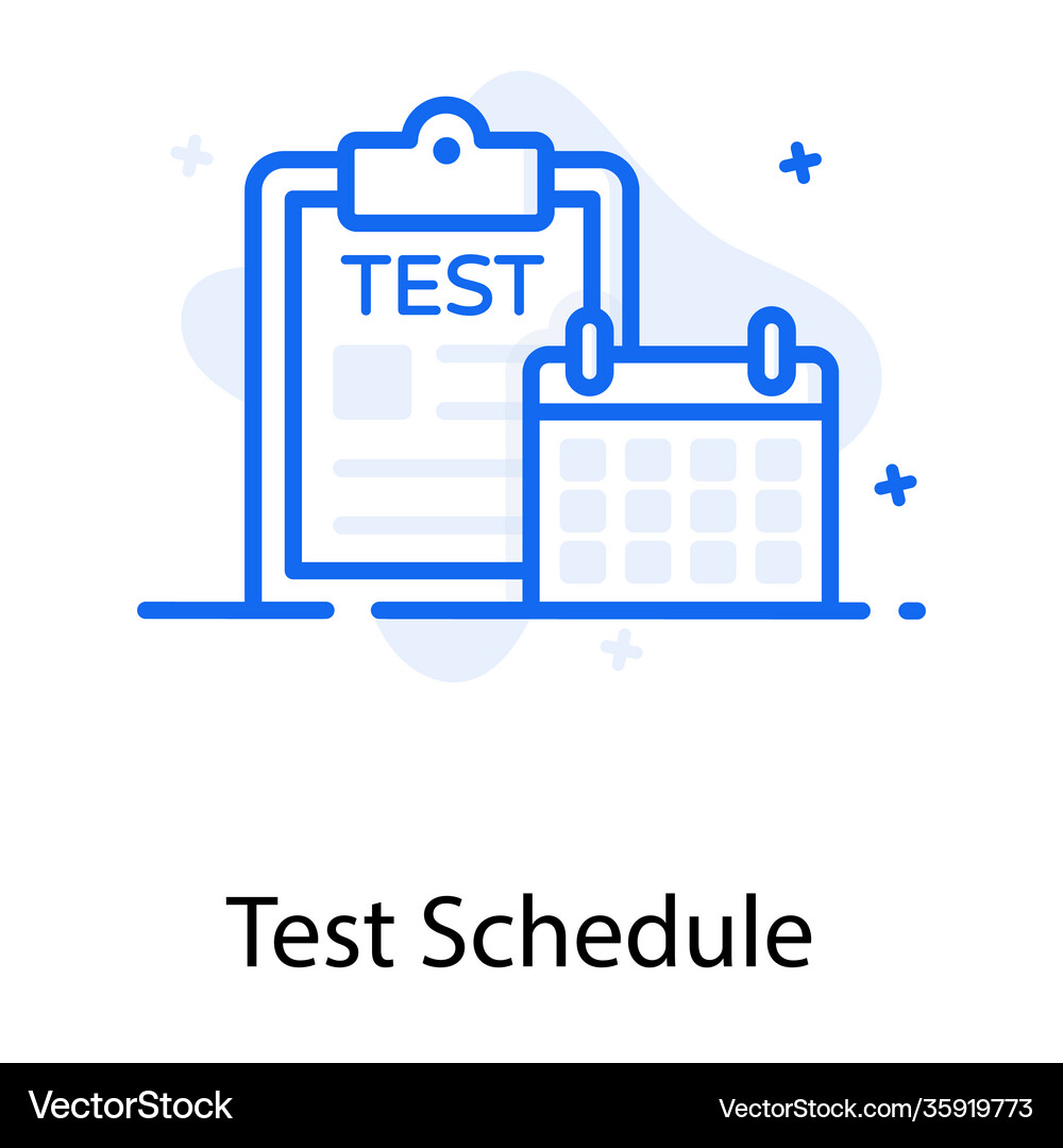 Test schedule Royalty Free Vector Image - VectorStock