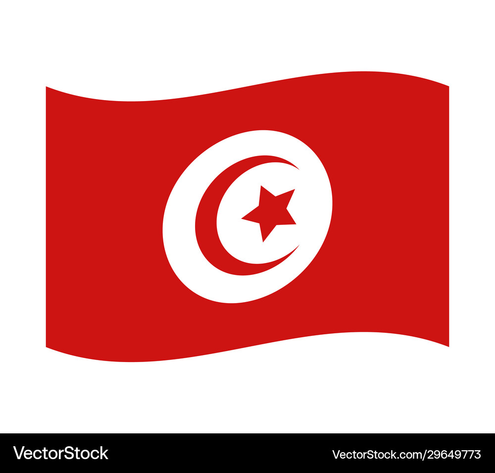 Tunisia flag in on white background Royalty Free Vector