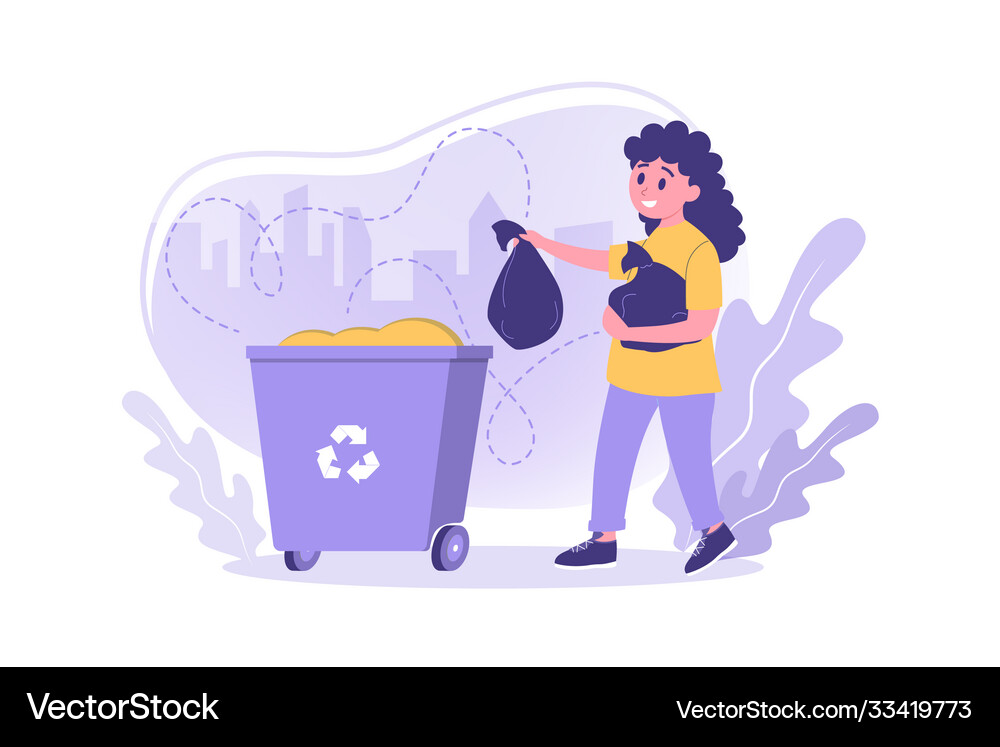 Volunteering ecology work care recycling Vector Image