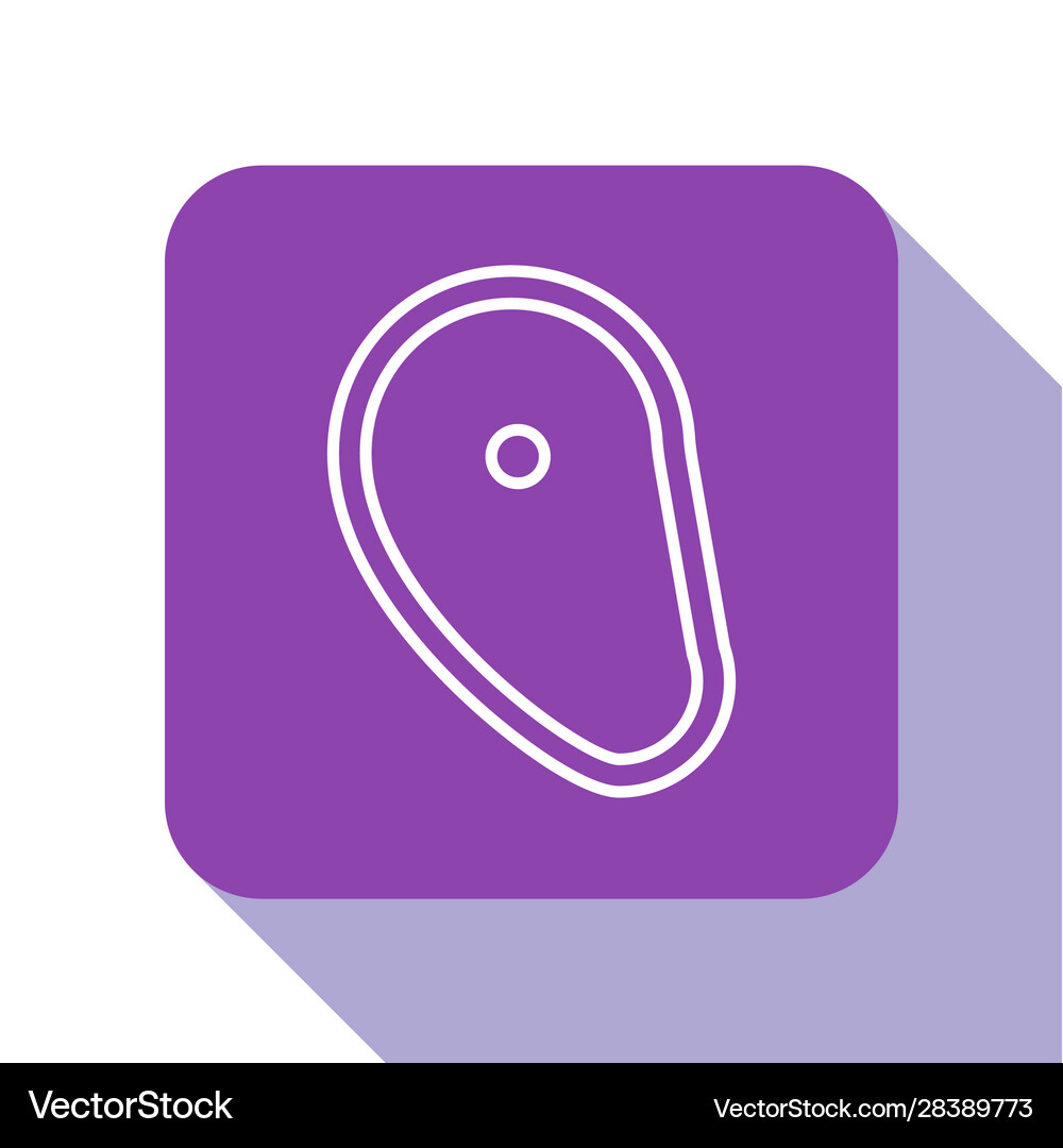 White line steak meat icon isolated on Royalty Free Vector