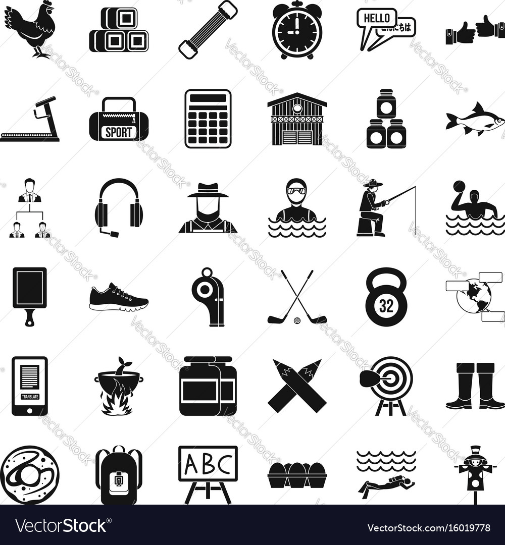 Activity icons set simple style Royalty Free Vector Image