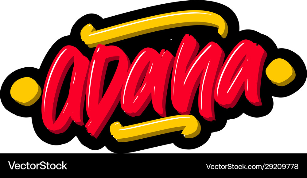 Adana turkey city logo text Royalty Free Vector Image