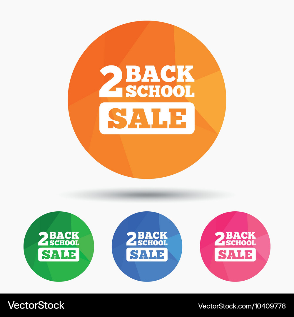 Back to school sign icon 2 symbol Royalty Free Vector Image