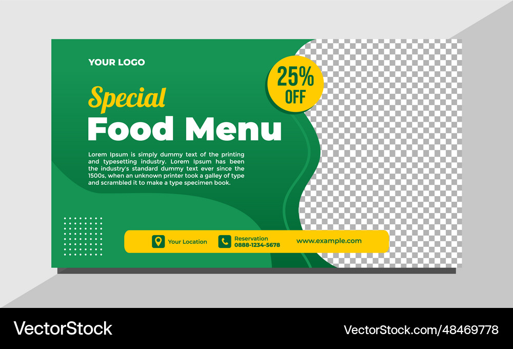 Banner food design template Royalty Free Vector Image