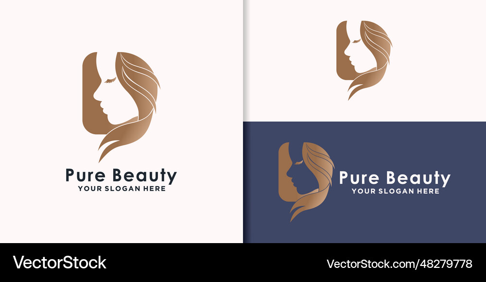Beauty logo design with creative concept premium Vector Image