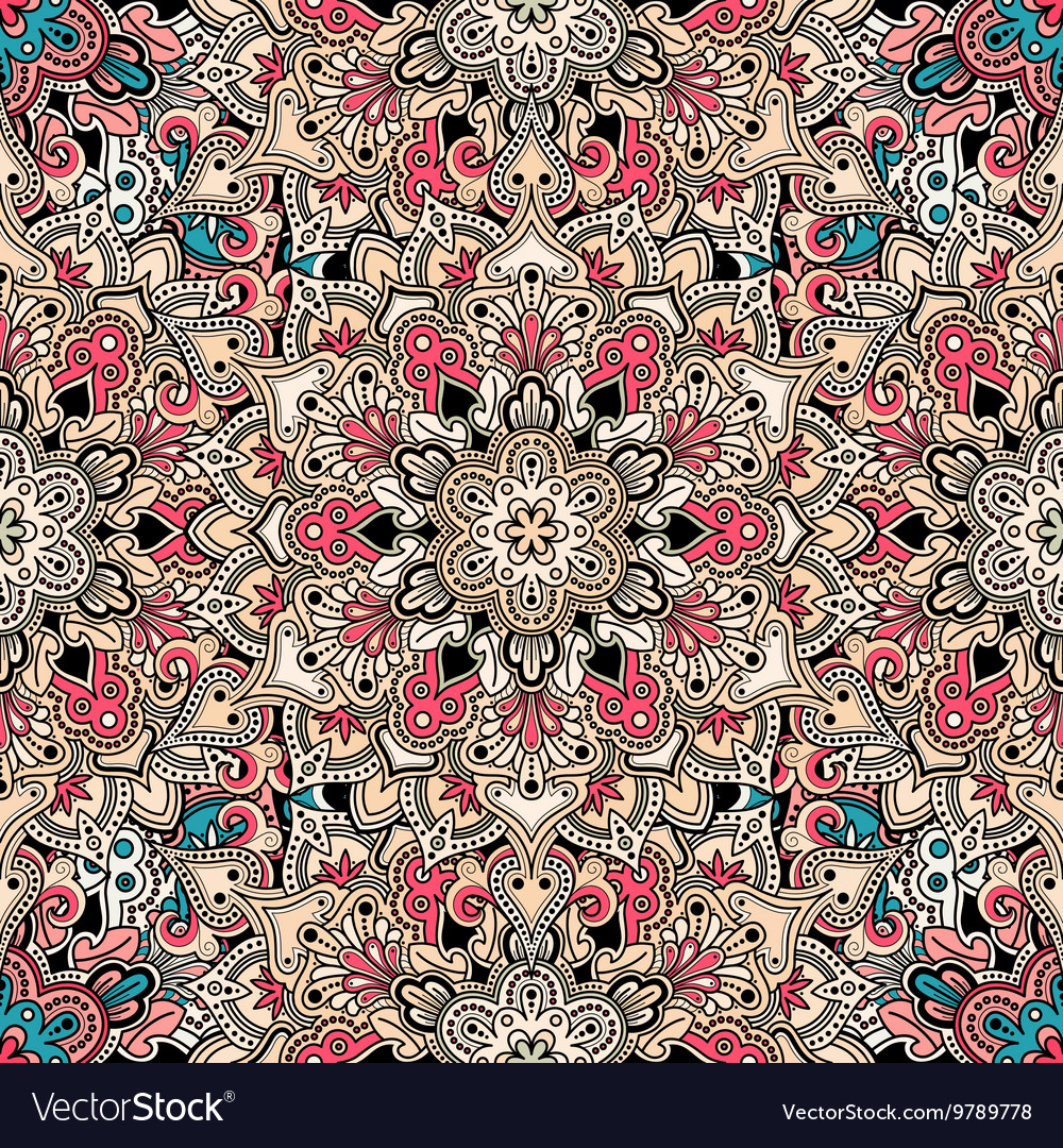 Boho flower pattern Royalty Free Vector Image - VectorStock