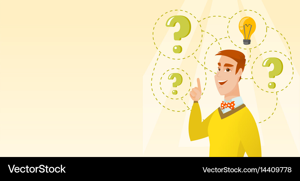 Caucasian business man having idea Royalty Free Vector Image