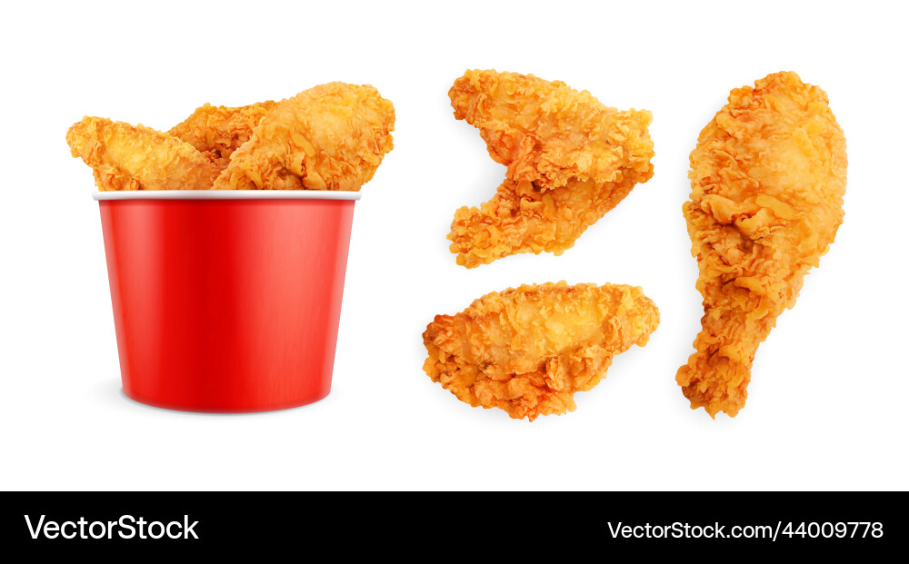 Chicken fast food collection Royalty Free Vector Image