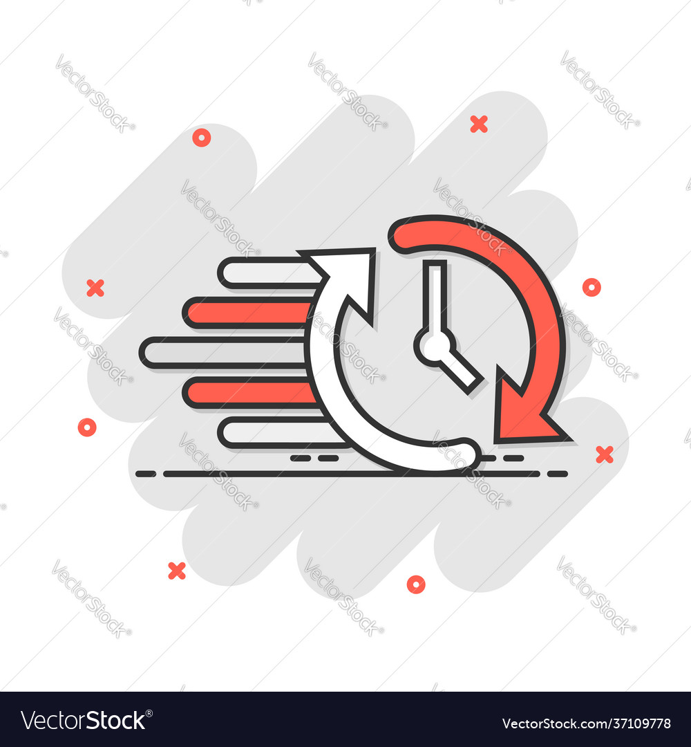 Clock countdown icon in comic style time Vector Image