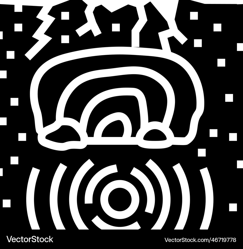 Collapse earthquake disaster glyph icon Royalty Free Vector