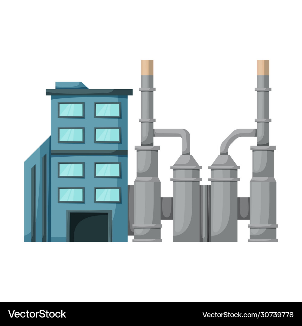 Factory building iconcartoon icon Royalty Free Vector Image