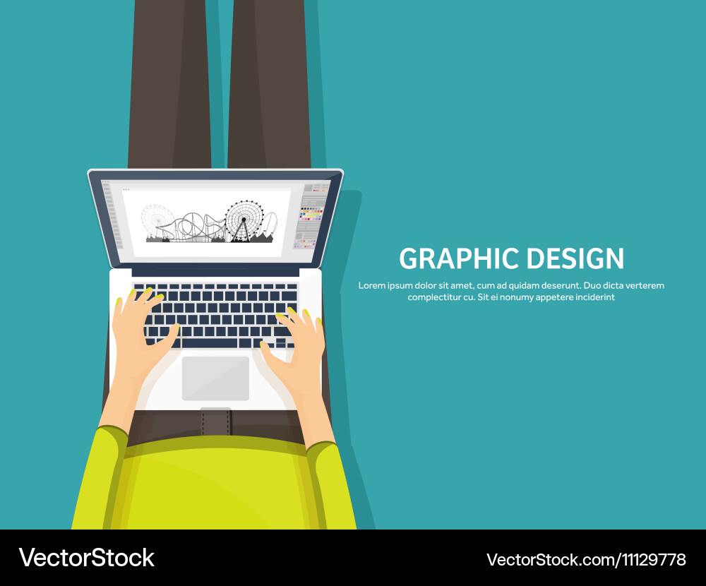 Graphic web design Drawing and painting Royalty Free Vector