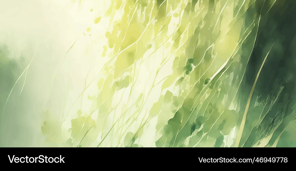 Green watercolor background abstract splashes Vector Image