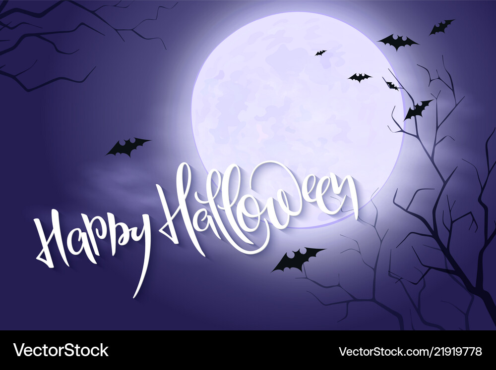Halloween poster with hand lettering Royalty Free Vector