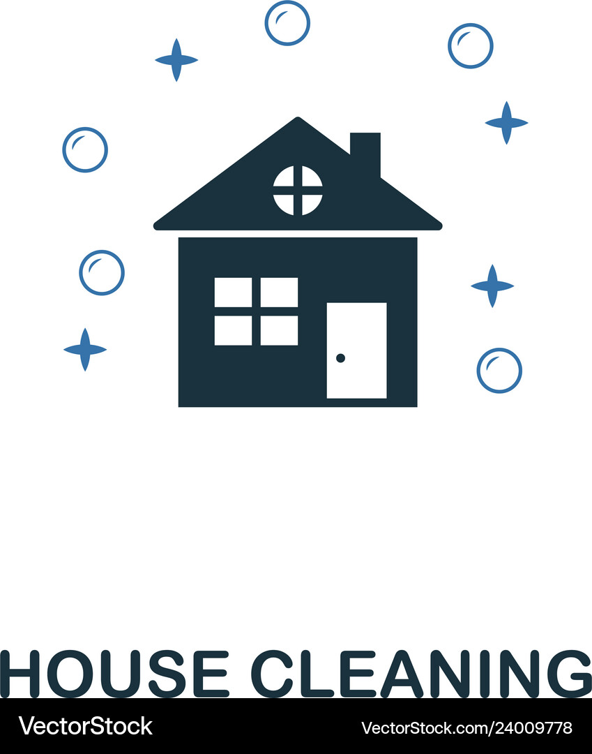 House cleaning icon creative two colors design Vector Image