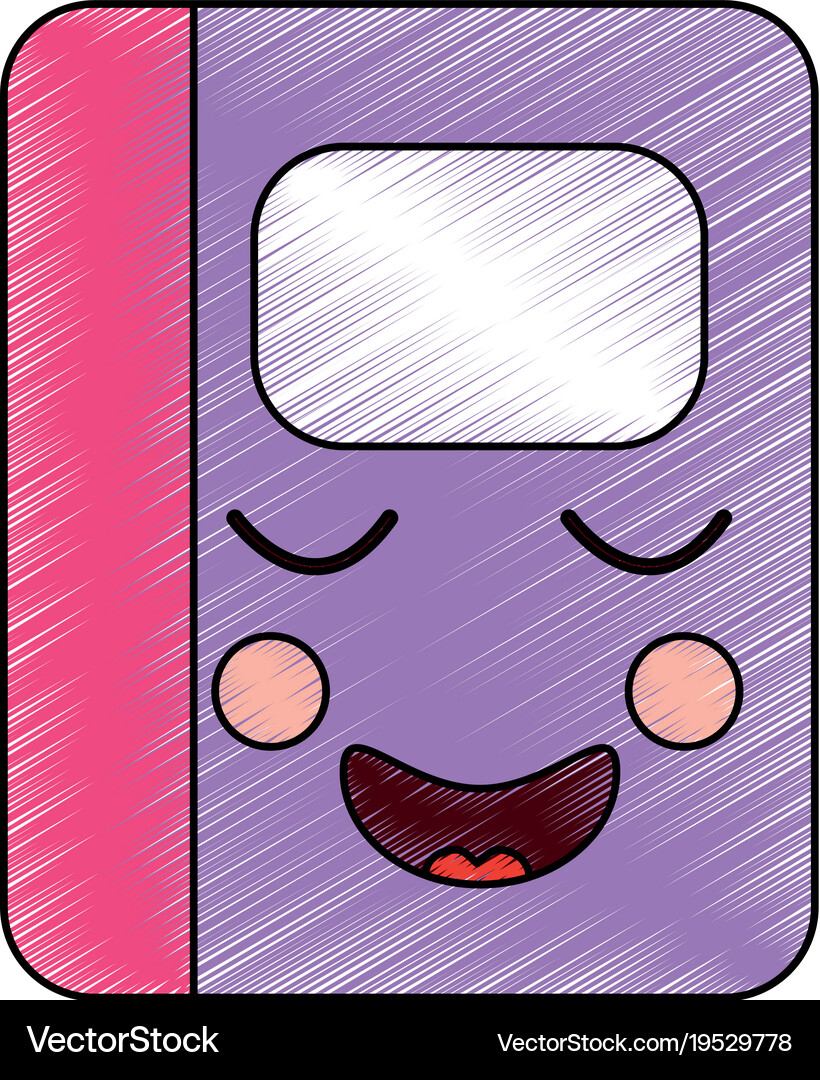 Kawaii notebook school cartoon character Vector Image