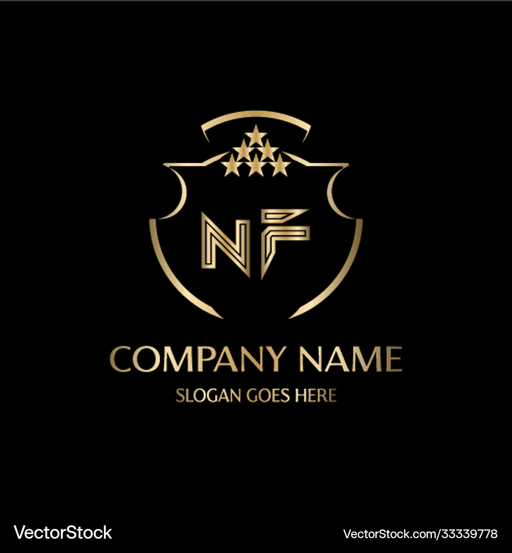 Nf letter initial with royal luxury logo template Vector Image