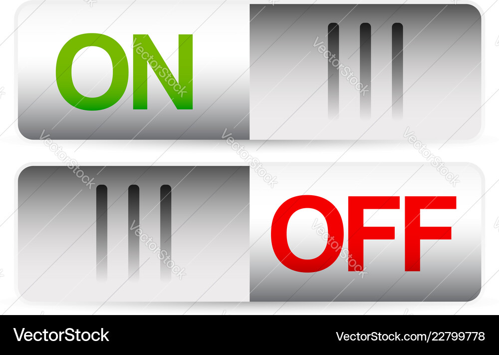 Power turn on off buttons switches template Vector Image