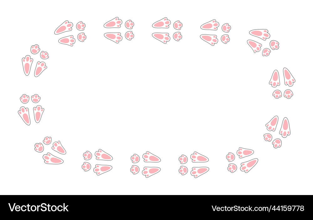 Rabbit or hare footprint trail easter bunny foot Vector Image