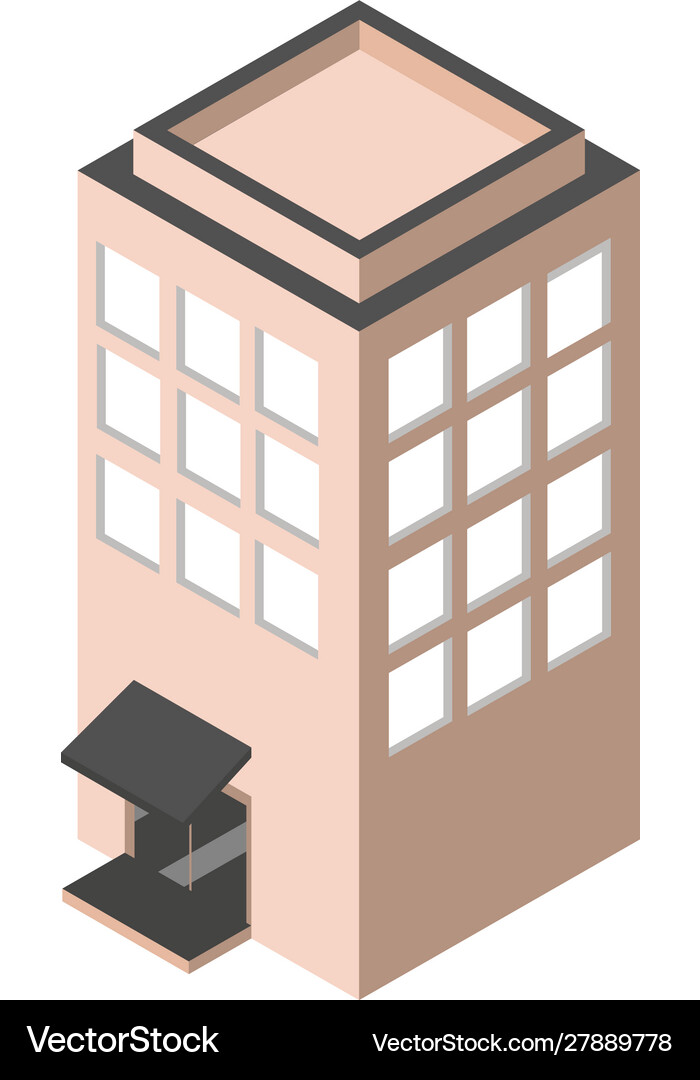 Residential high building isometric style Vector Image