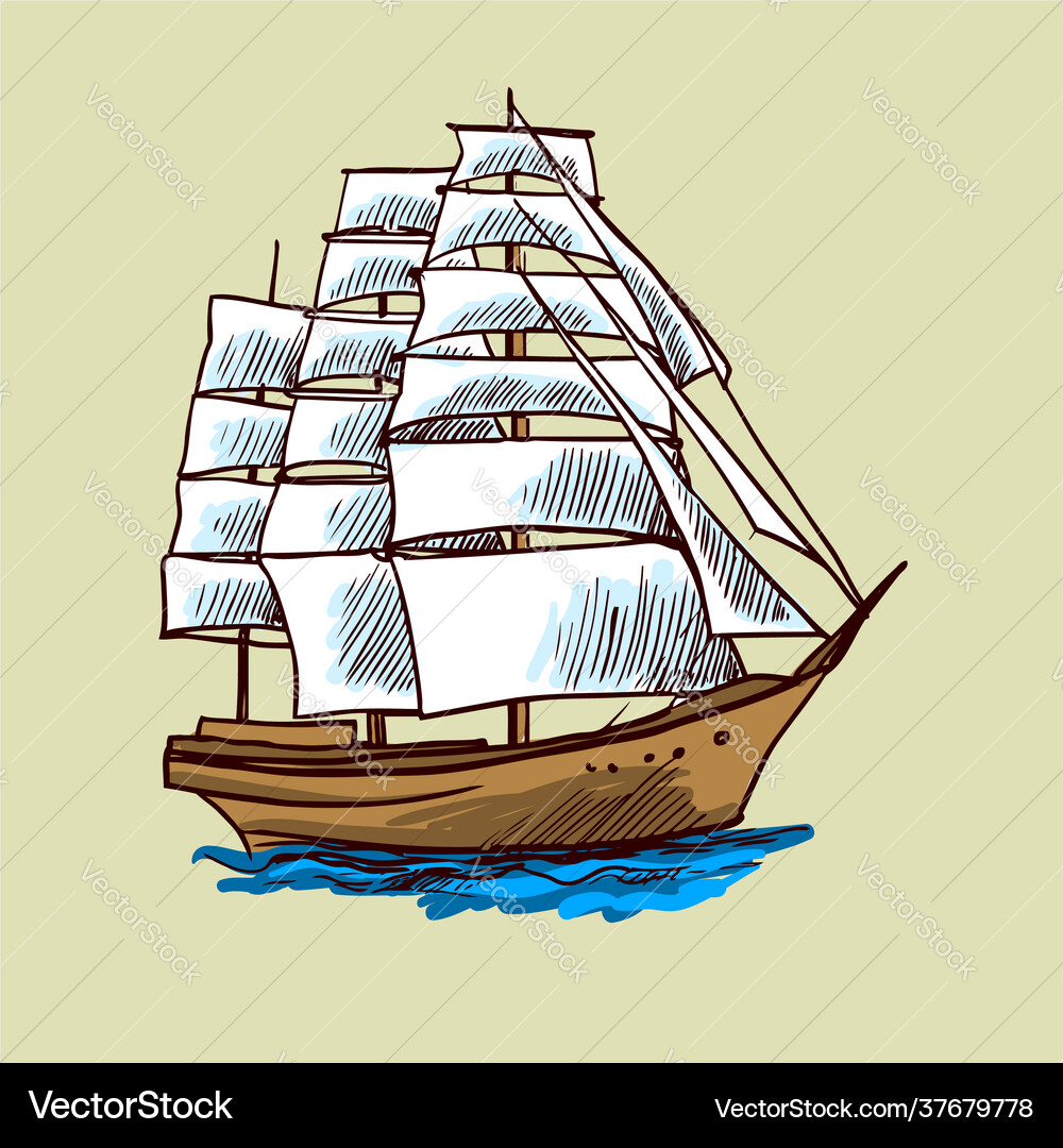 Sea ocean transport ship Royalty Free Vector Image