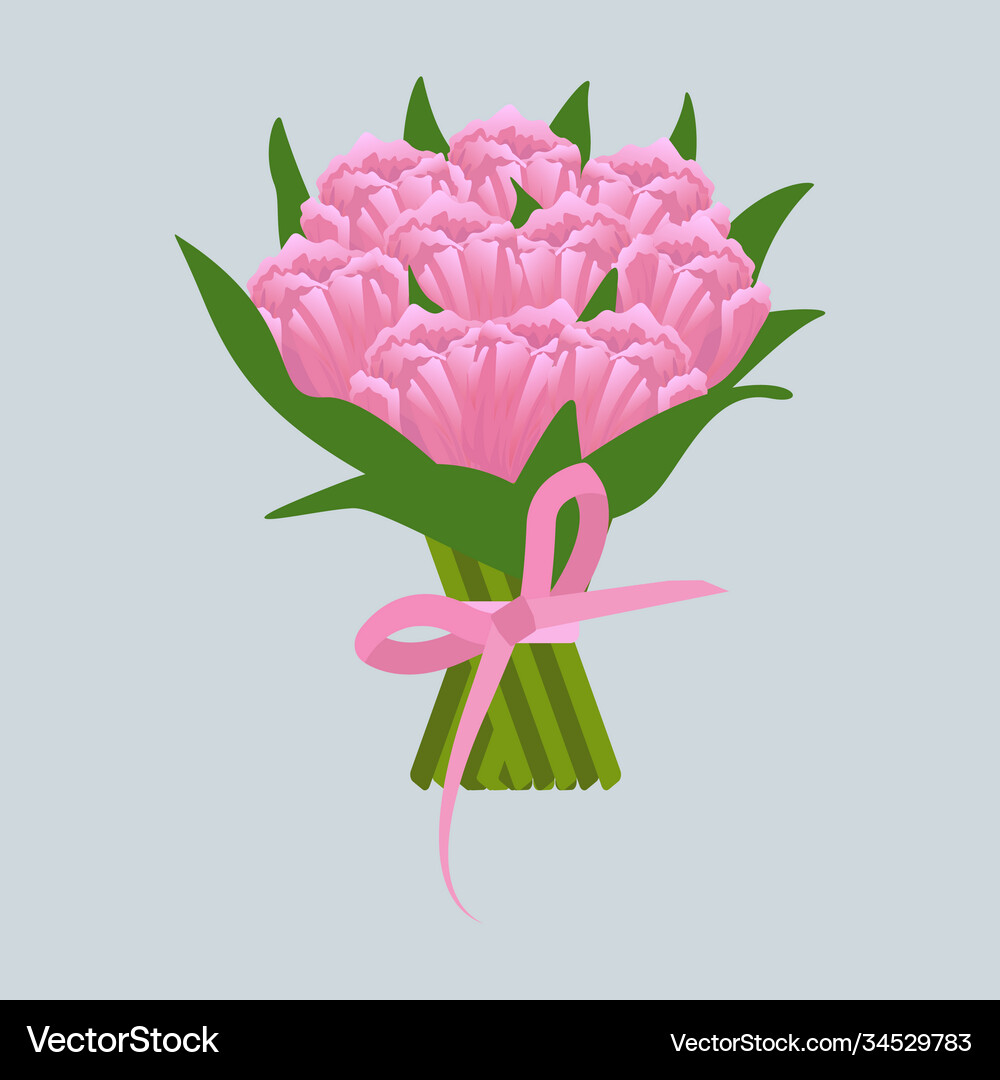 Bouquet pink tulips icon Royalty Free Vector Image