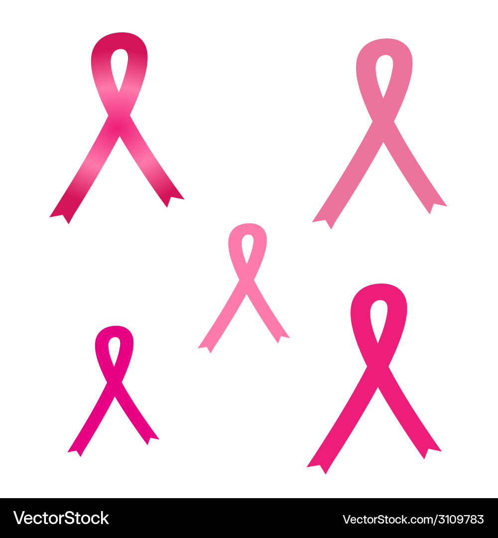 Breast cancer ribbons Royalty Free Vector Image