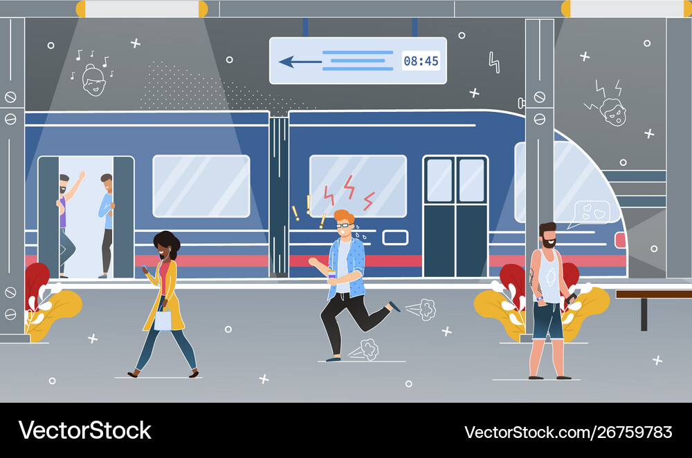 City subway underground station concept Royalty Free Vector