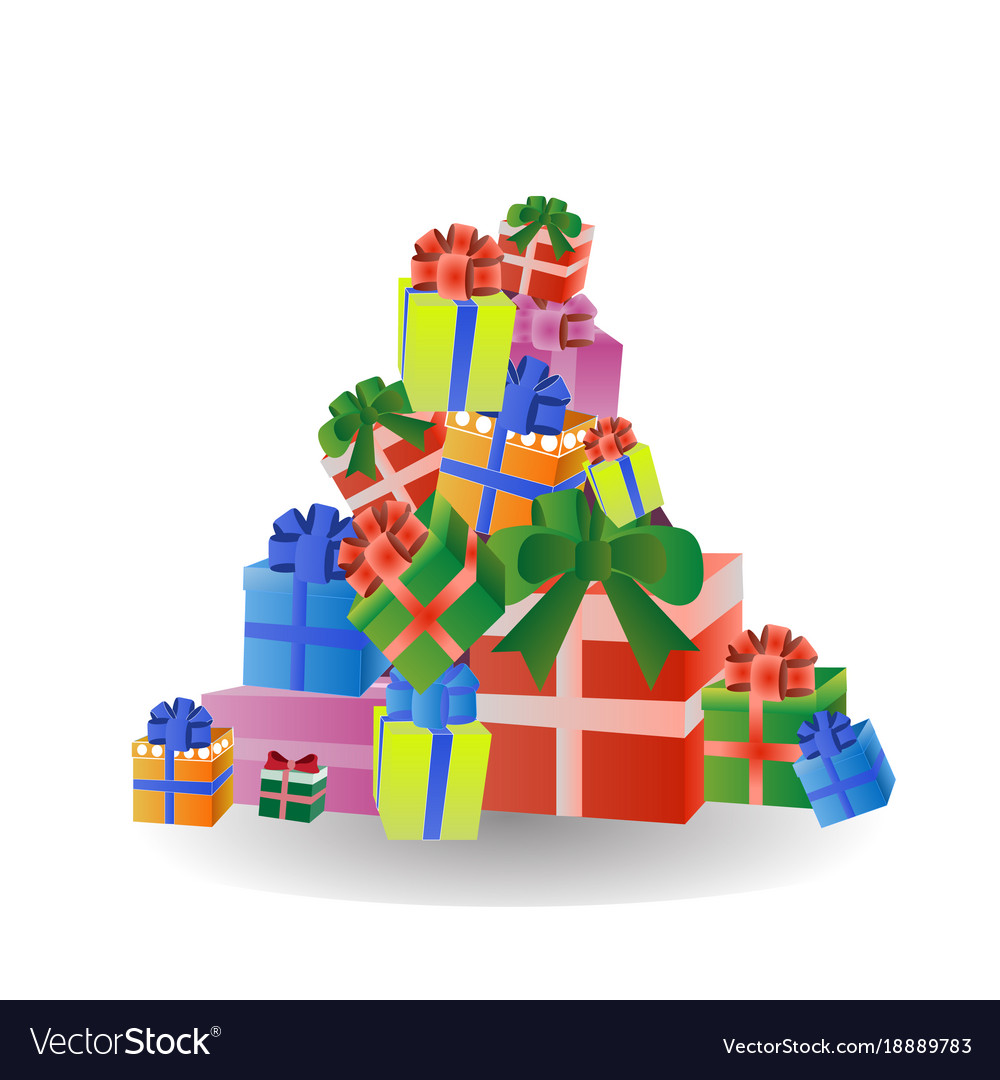Colorful Gift Boxes Stack Royalty Free Vector Image