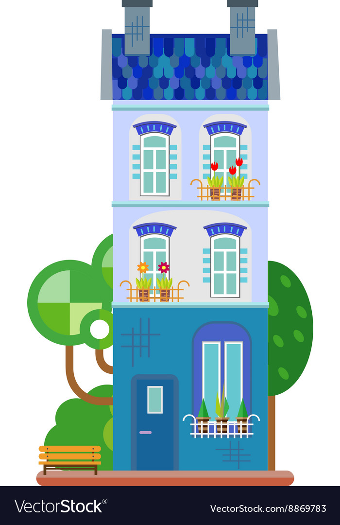 Cute colorful house Royalty Free Vector Image - VectorStock