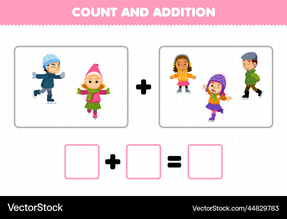 Education game for children fun addition Vector Image
