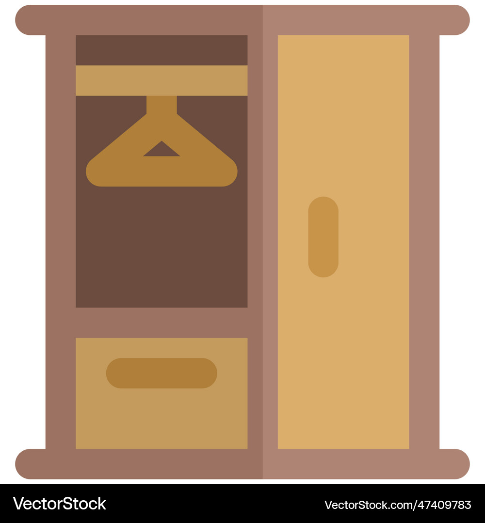 Freestanding wardrobe appropriate for the room Vector Image